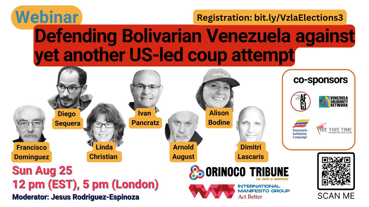 Poster for the webinar Defending Bolivarian Venezuela Against Yet ...